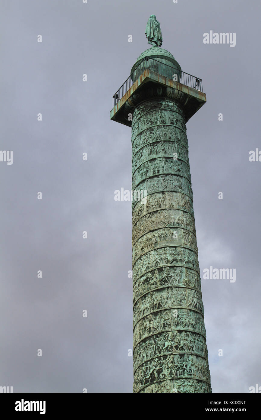 The original Vendôme Column at the center of the Place Vendome Stock ...