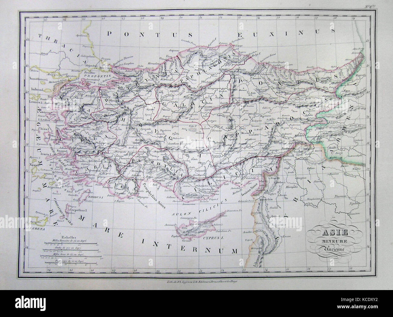 1837, Malte-Brun Map of Turkey or Asia Minor in Ancient Times Stock ...
