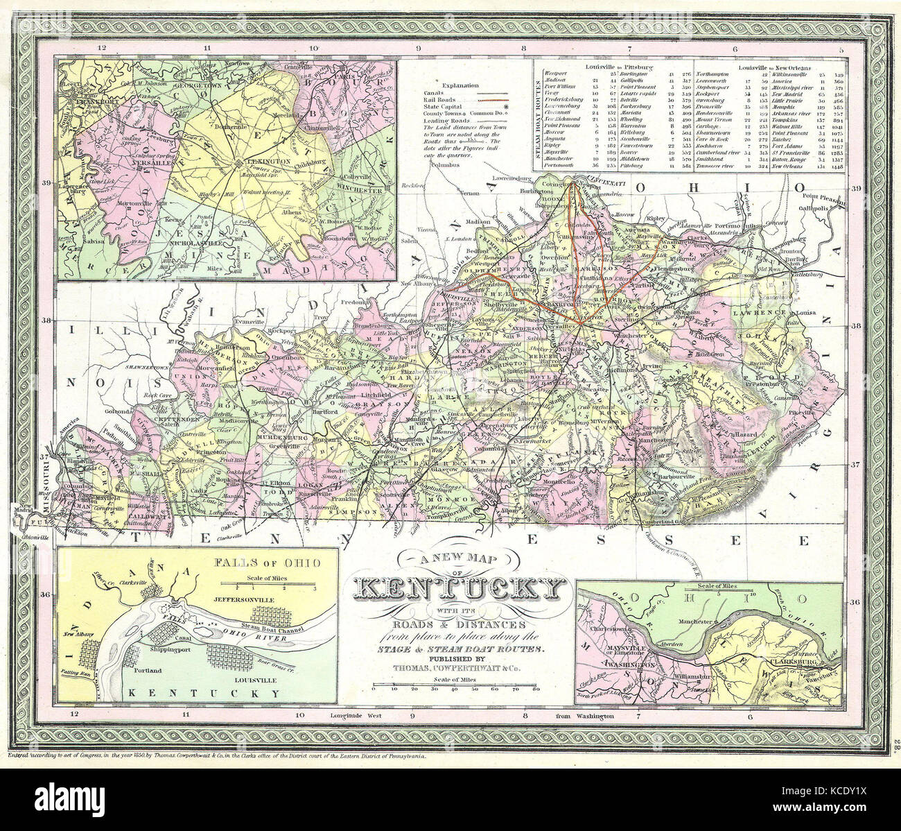 Old kentucky maps hi-res stock photography and images - Alamy