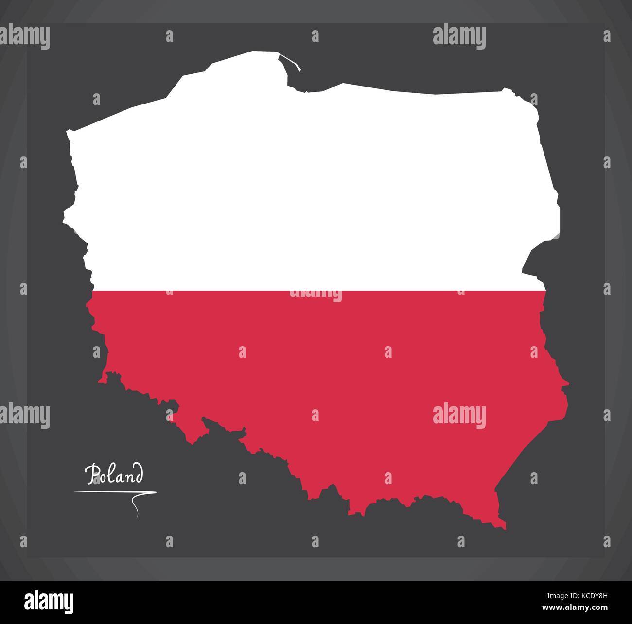 Poland with Polish national flag illustration Stock Vector Image & Art ...