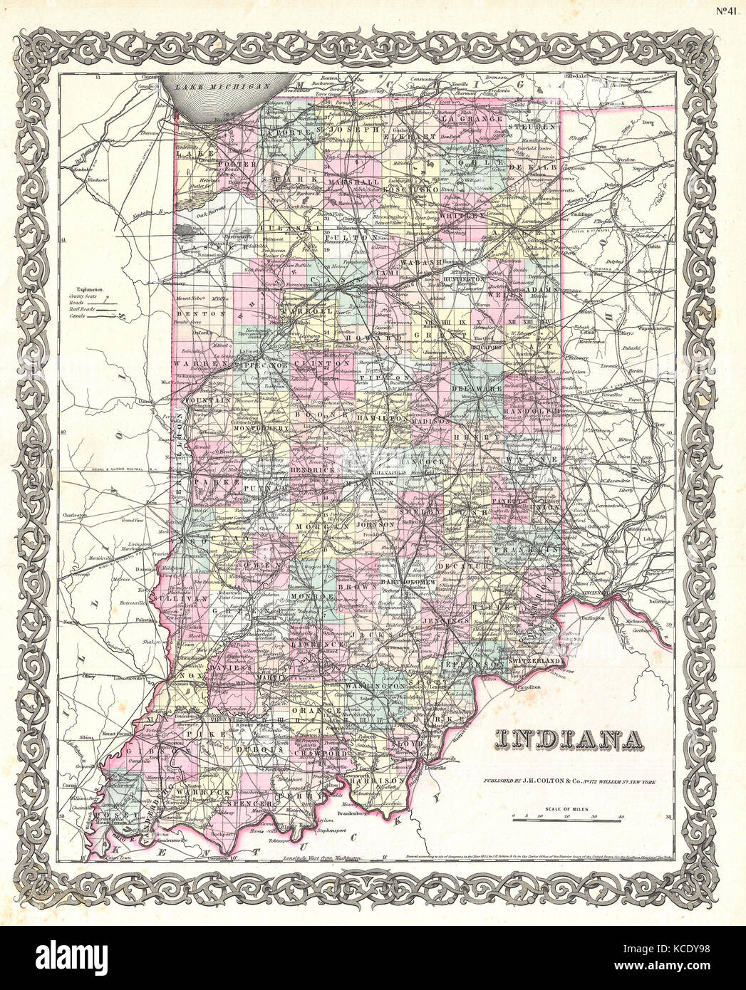 Old map of indiana hi-res stock photography and images - Alamy