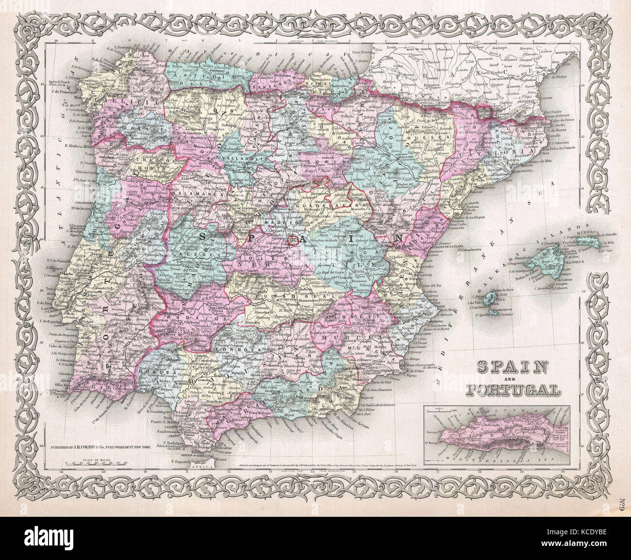 Vintage spain map hi-res stock photography and images - Alamy