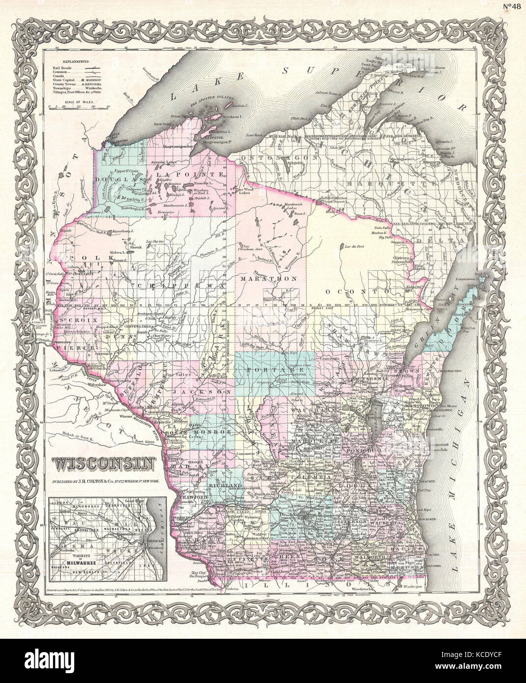 Map of wisconsin hi-res stock photography and images - Alamy