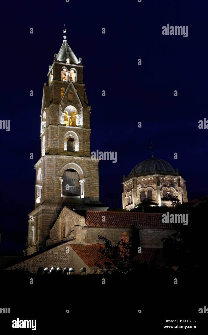 LE PUY, FRANCE, June 15, 2015 : Cathedral Notre-Dame in Le Puy. Le Puy ...