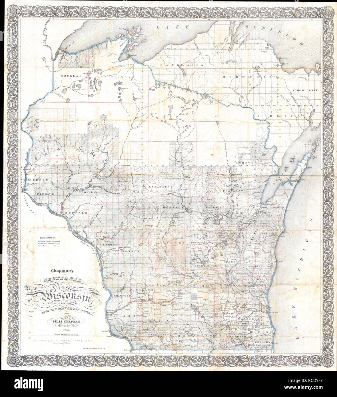 Historical wisconsin maps hi-res stock photography and images - Alamy