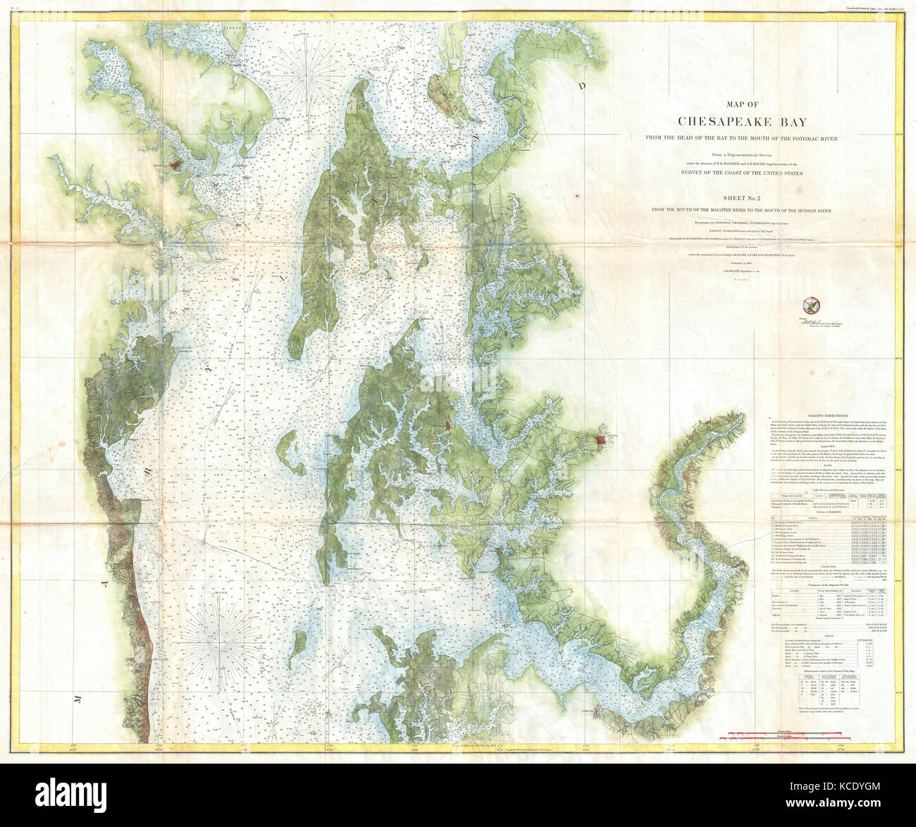 U s coast survey map chart of bay hi-res stock photography and images ...