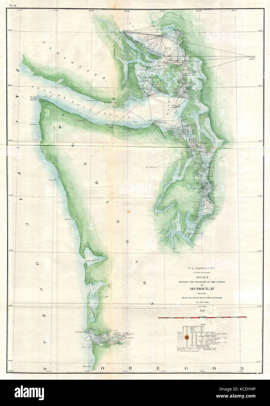U s coast survey map of the puget sound hi-res stock photography and ...