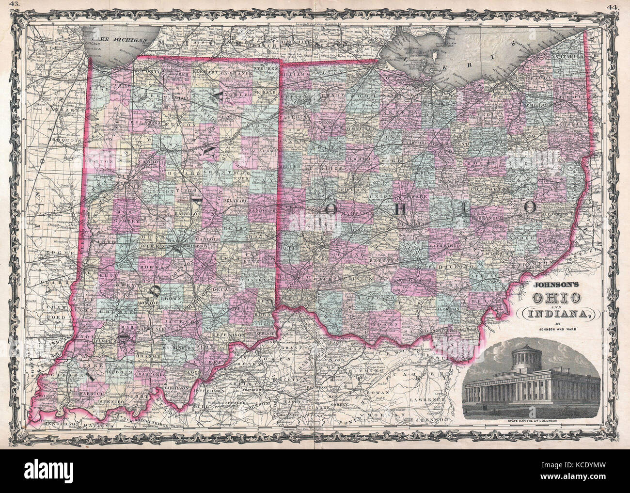 Old map of indiana hi-res stock photography and images - Alamy