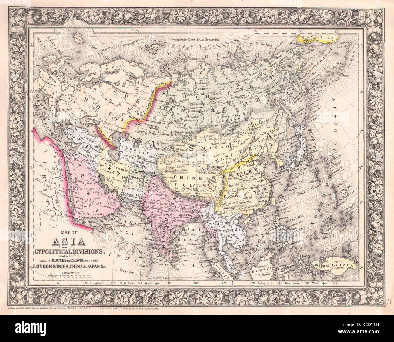 Asia map historical hi-res stock photography and images - Alamy