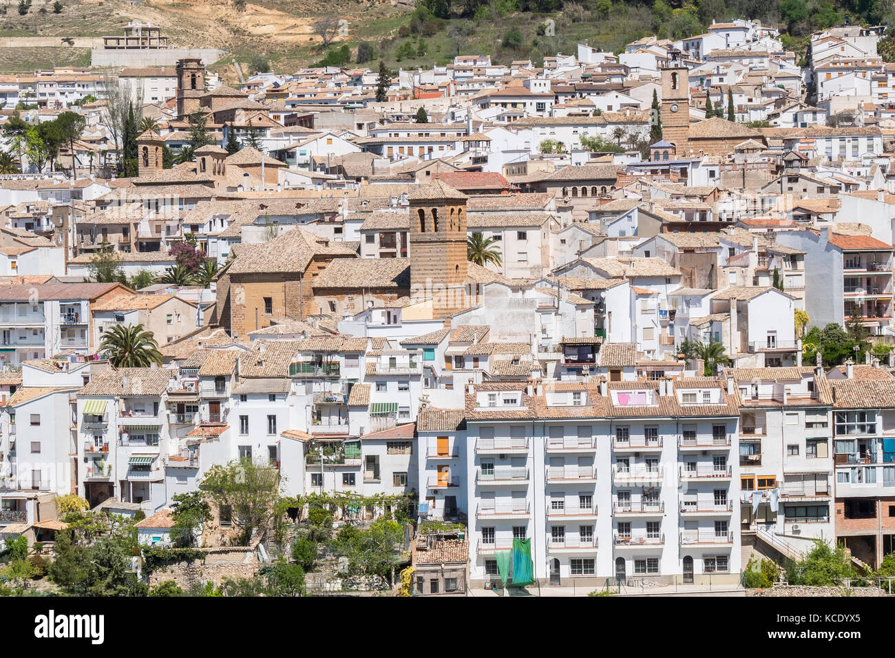 View of Cazorla village, in the Sierra de Cazorla, Segura and the ...