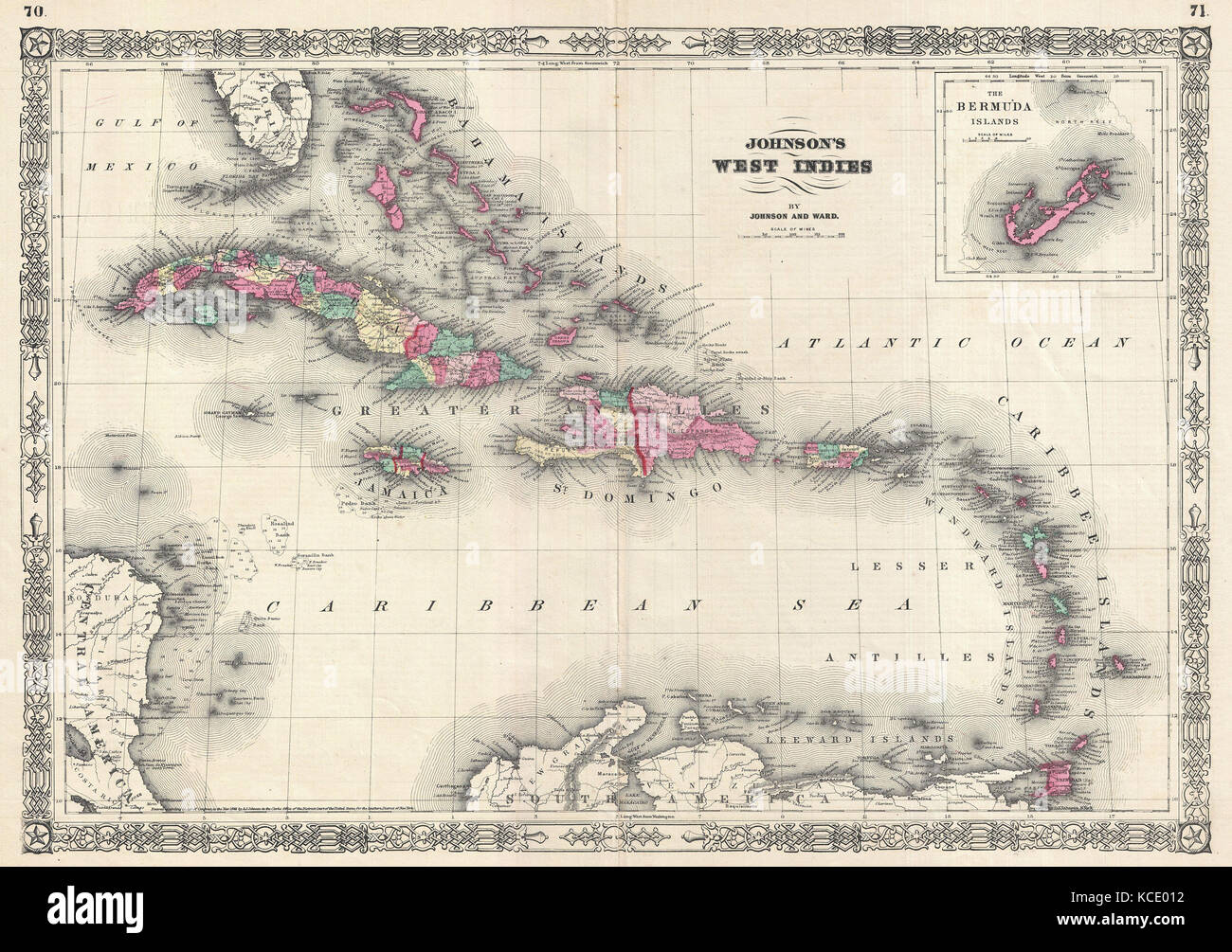 Caribbean map hi-res stock photography and images - Alamy