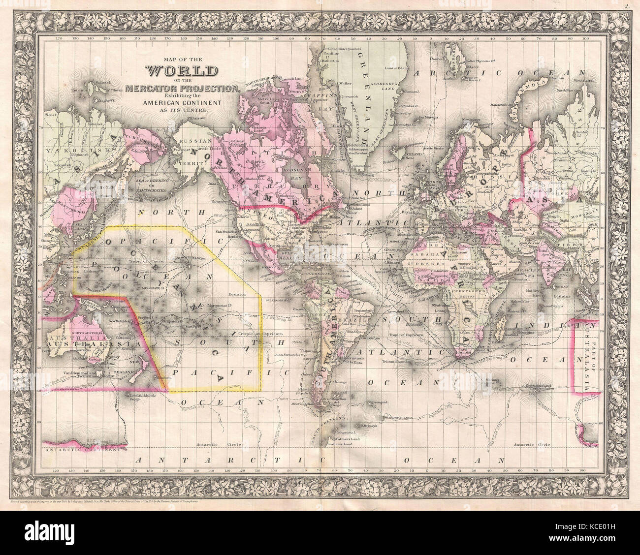 Mercator projection world map hi-res stock photography and images - Alamy