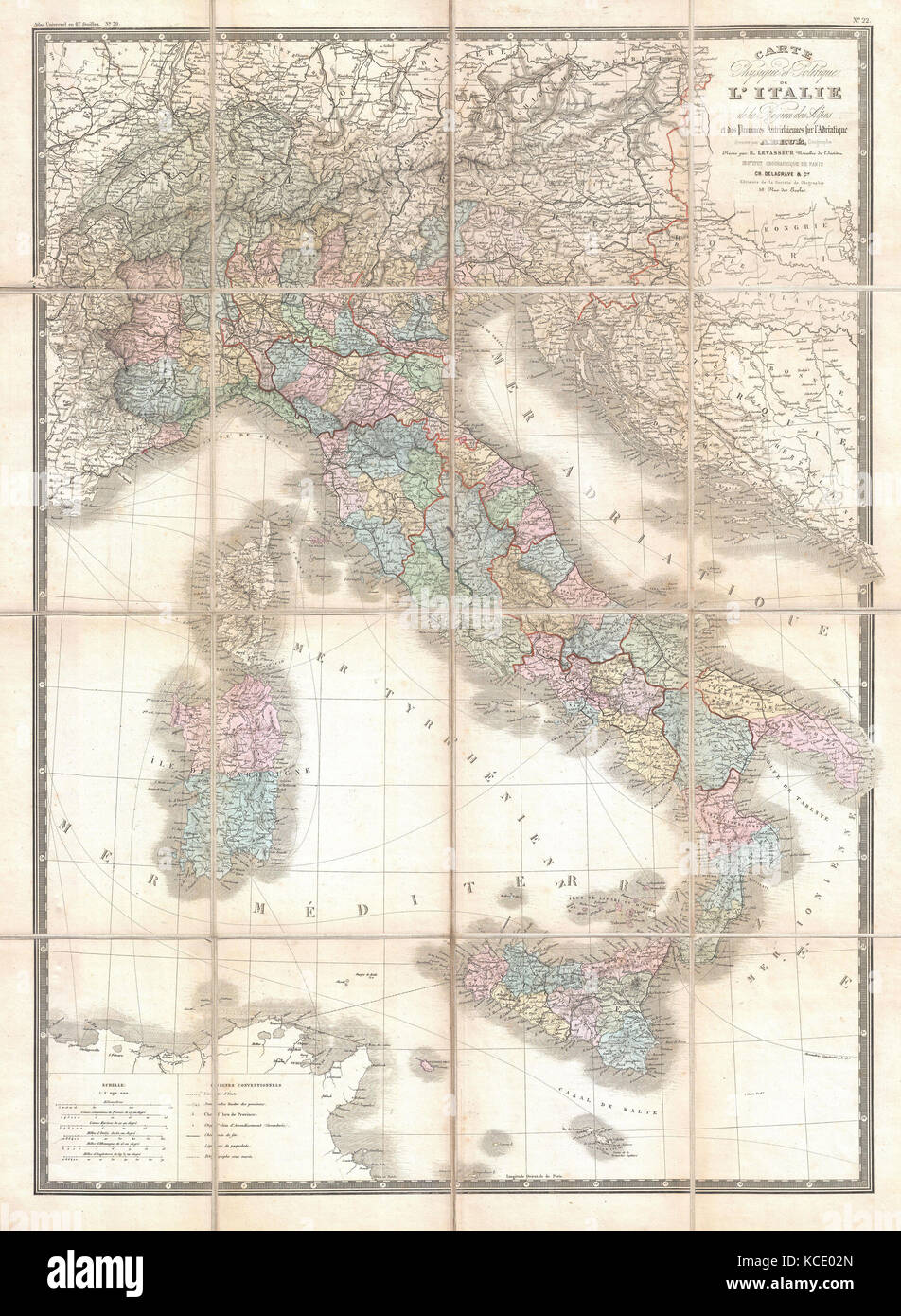 Map of italy 1870 hi-res stock photography and images - Alamy