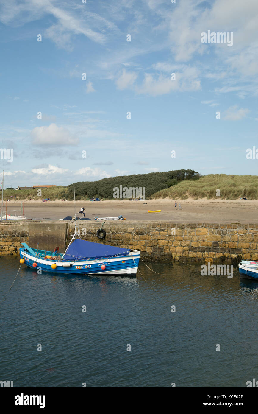 Fishing boat at Beadnell harbour, Northumberland, England Stock Photo ...