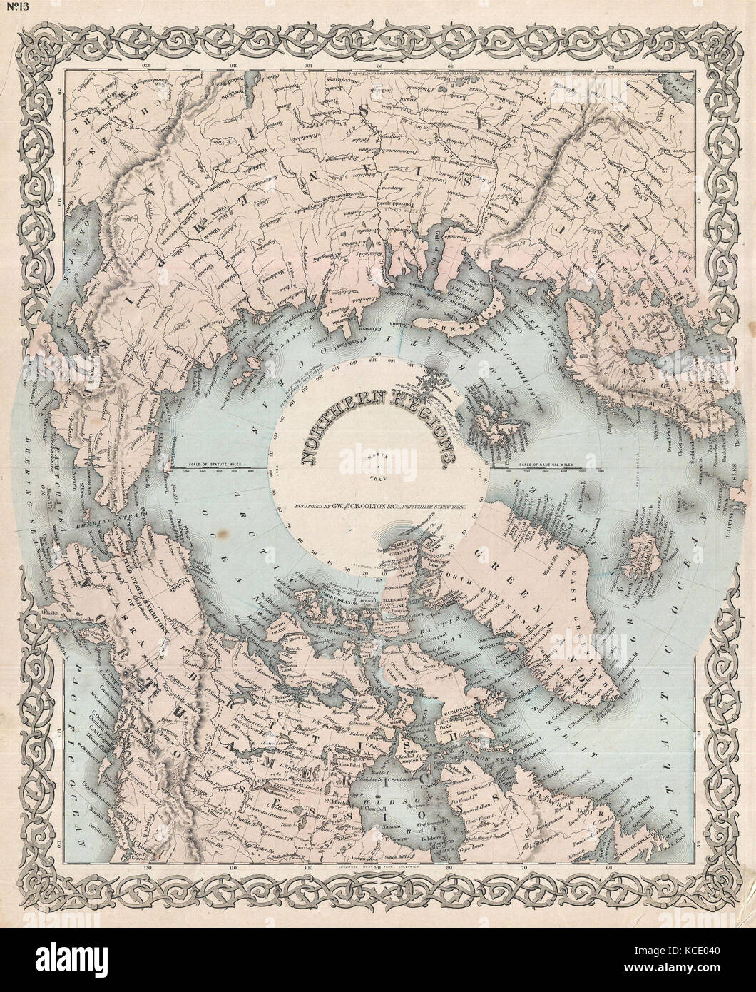 Geographic north pole map hi-res stock photography and images - Alamy