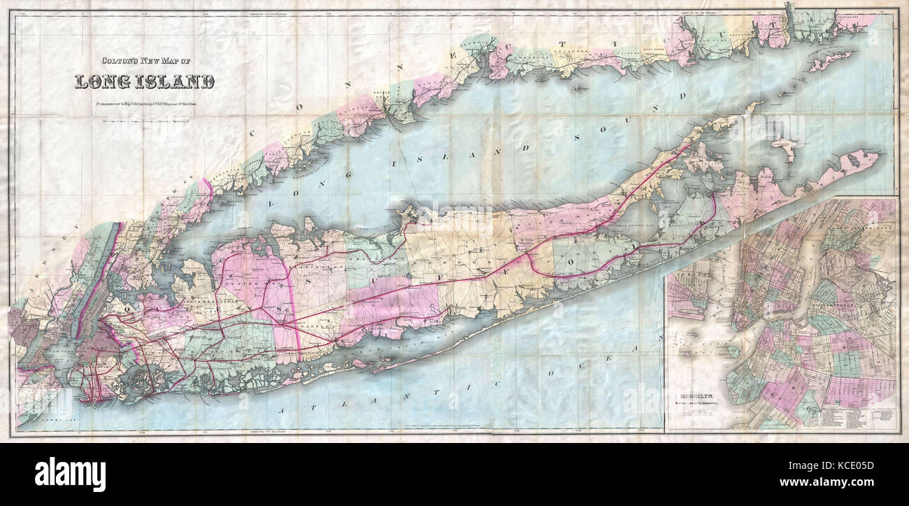 Map of long island hi-res stock photography and images - Alamy