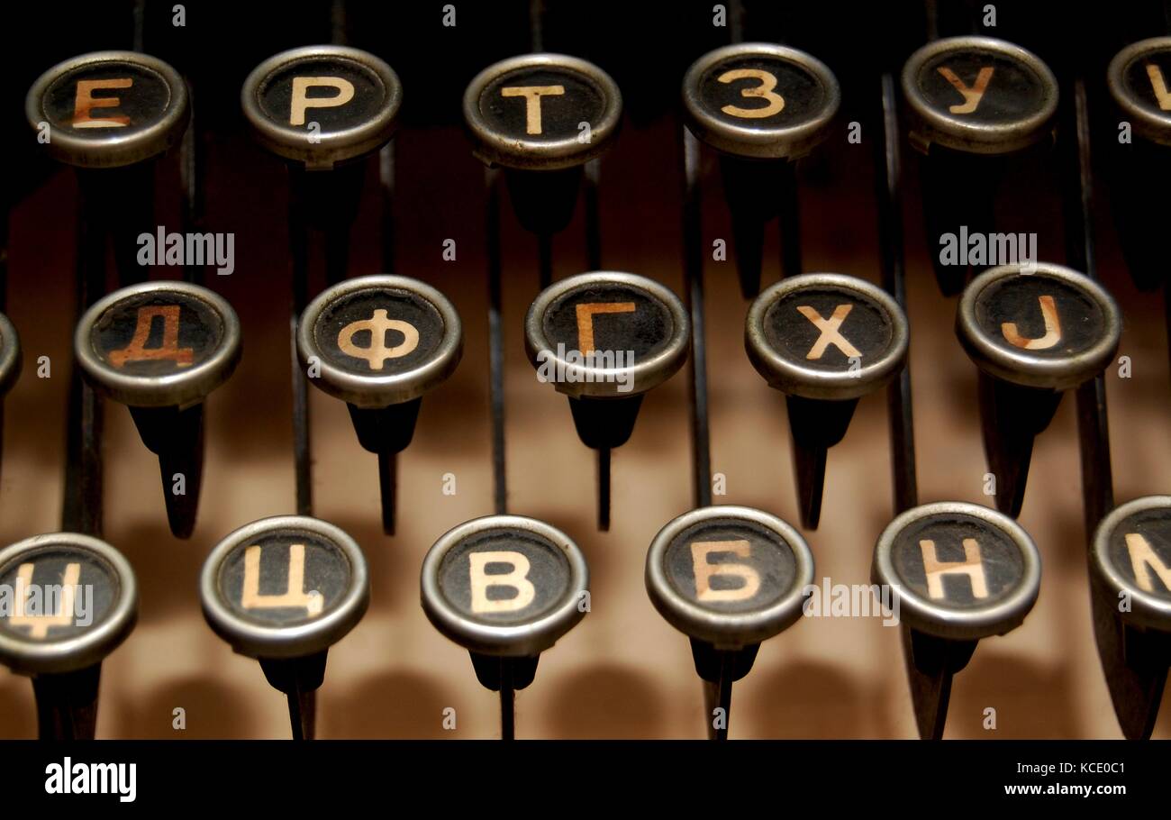 Old vintage typewriter keys,picture of a Stock Photo - Alamy