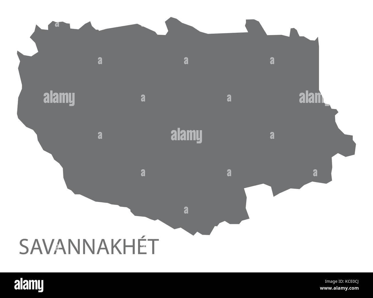 Savannakhet province map of Laos grey illustration silhouette shape ...