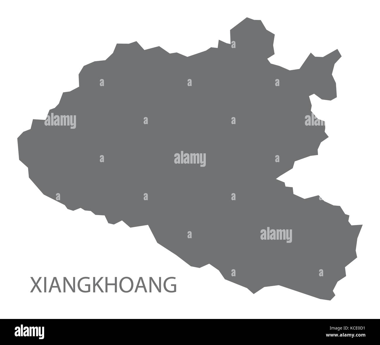 Xiangkhoang province map of Laos grey illustration silhouette shape ...