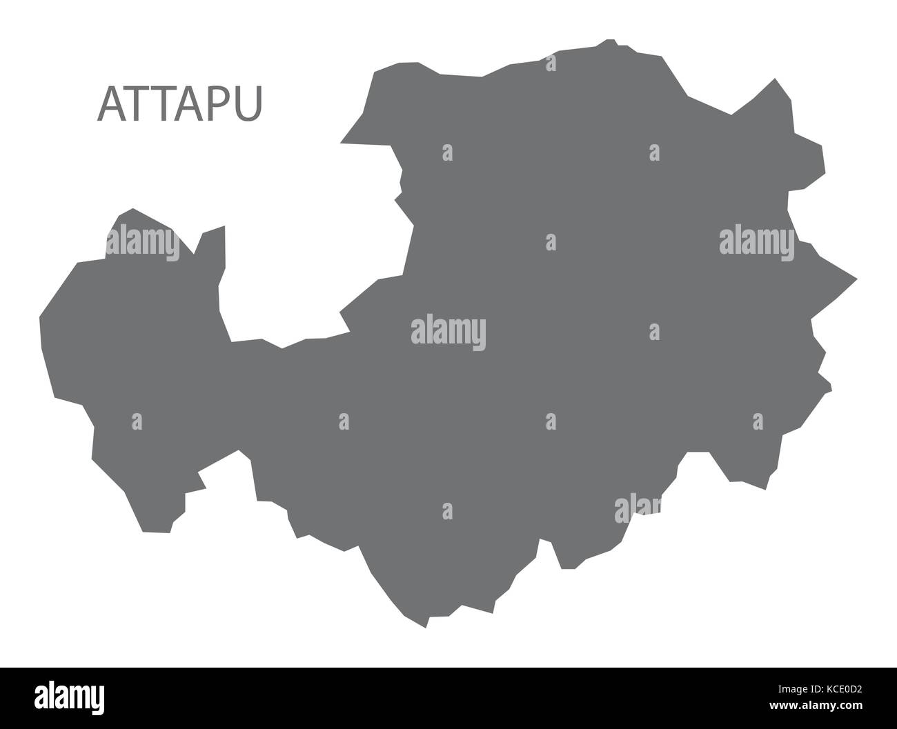 Attapu province map of Laos grey illustration silhouette shape Stock ...