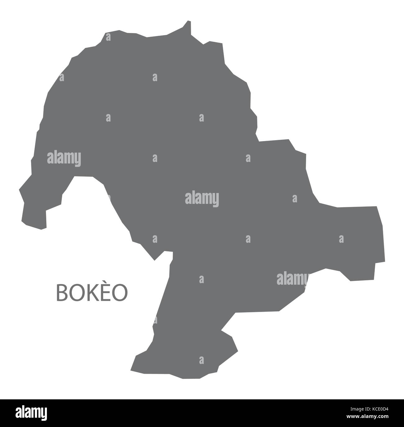 Bokeo province map of Laos grey illustration silhouette shape Stock ...