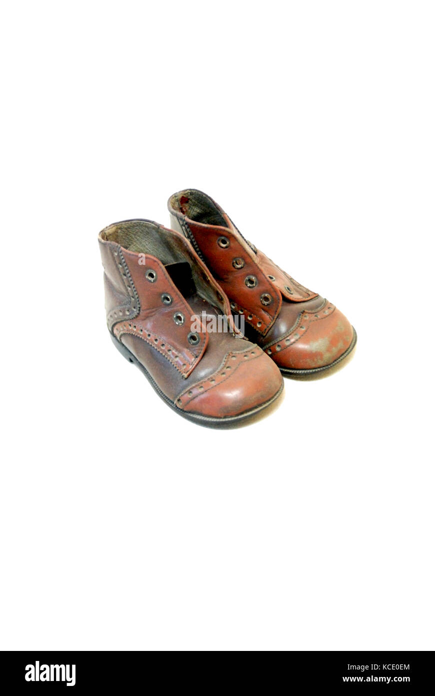 Old child shoes from 1971, picture of a Stock Photo - Alamy