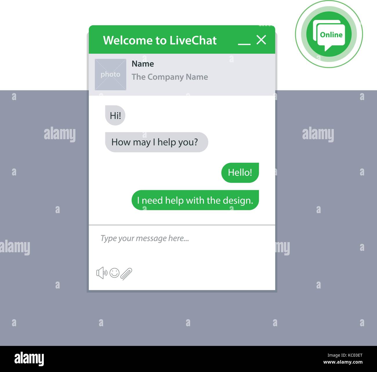 Live chat window hi-res stock photography and images - Alamy