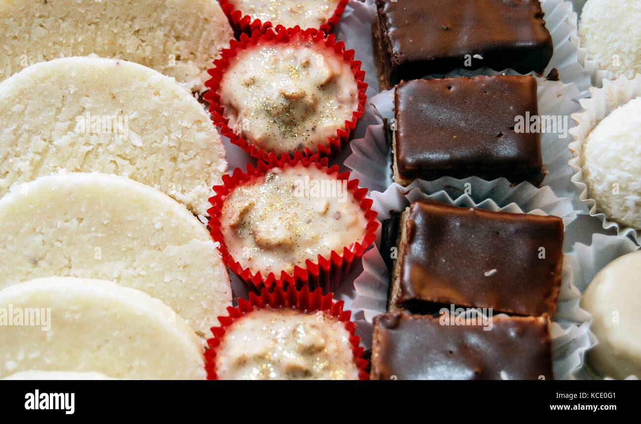 Picture of Assortment chocolate sweets, homemade Stock Photo - Alamy