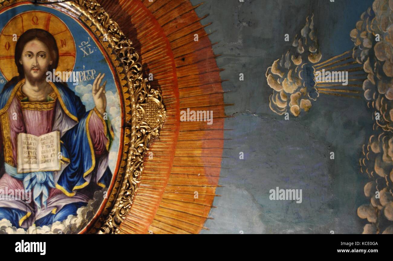 Jesus Christ, Orthodox fresco, picture of a Stock Photo - Alamy