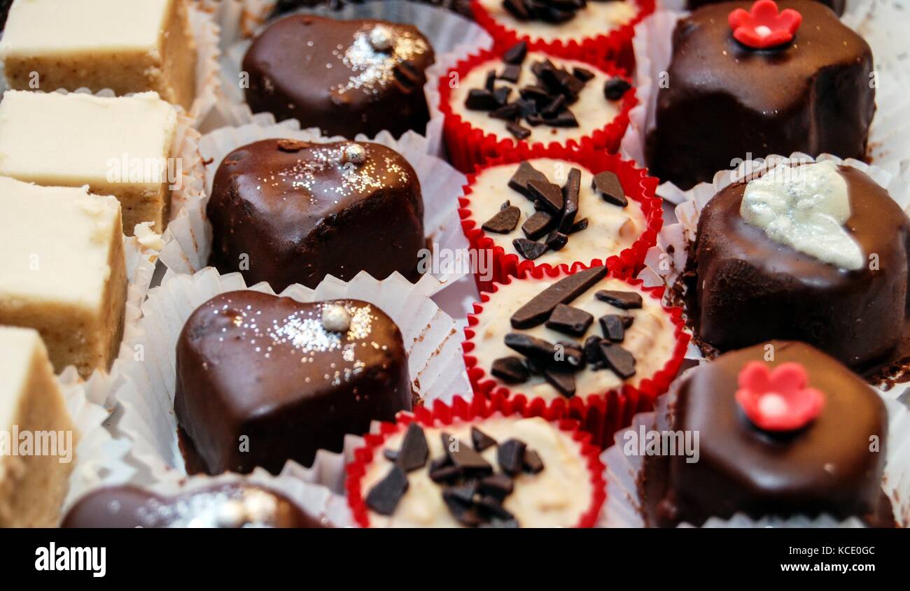 Picture of Assortment chocolate praline sweets Stock Photo - Alamy