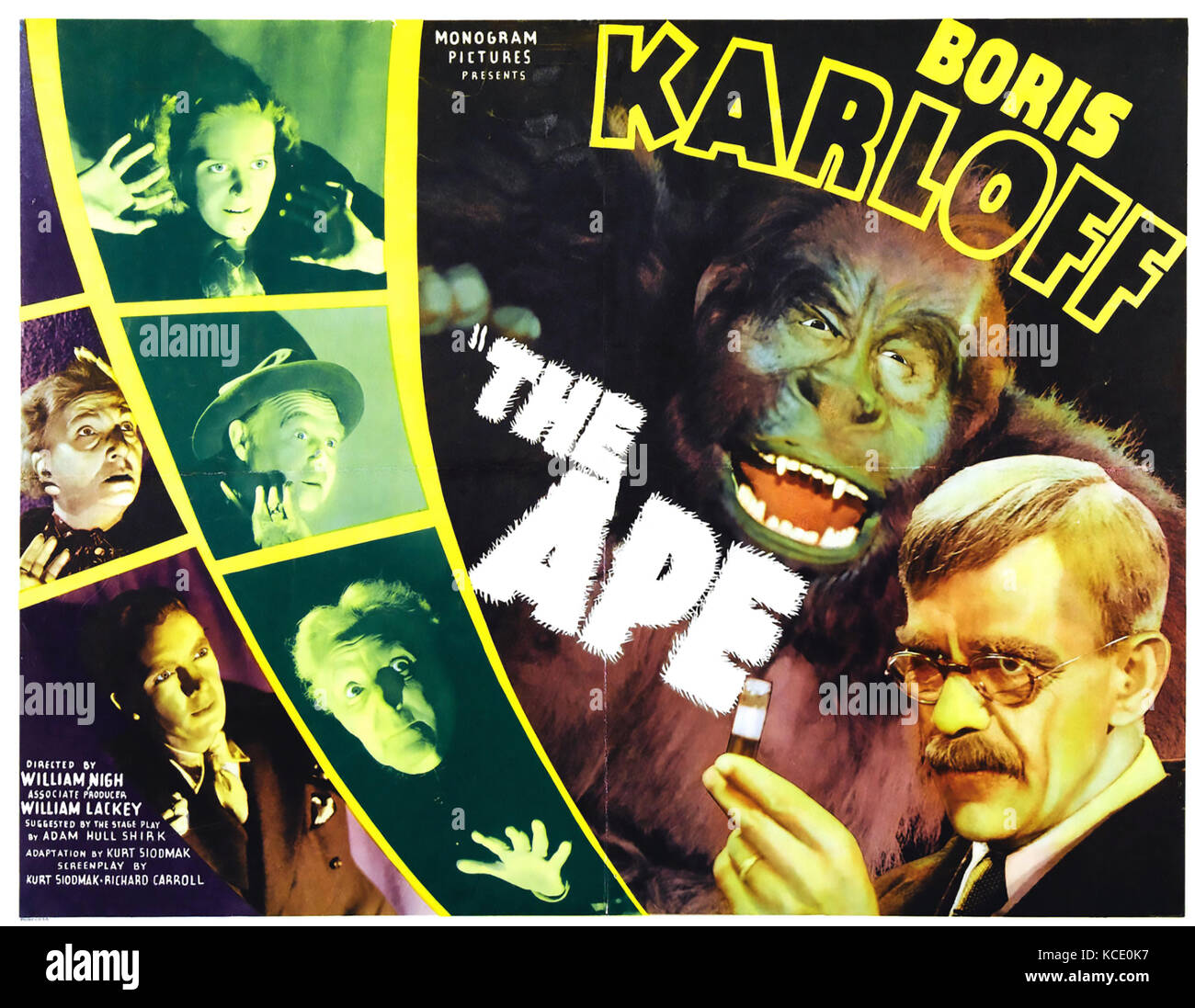 THE APE 1940 Monogram Pictures horror film with Boris Karloff Stock ...