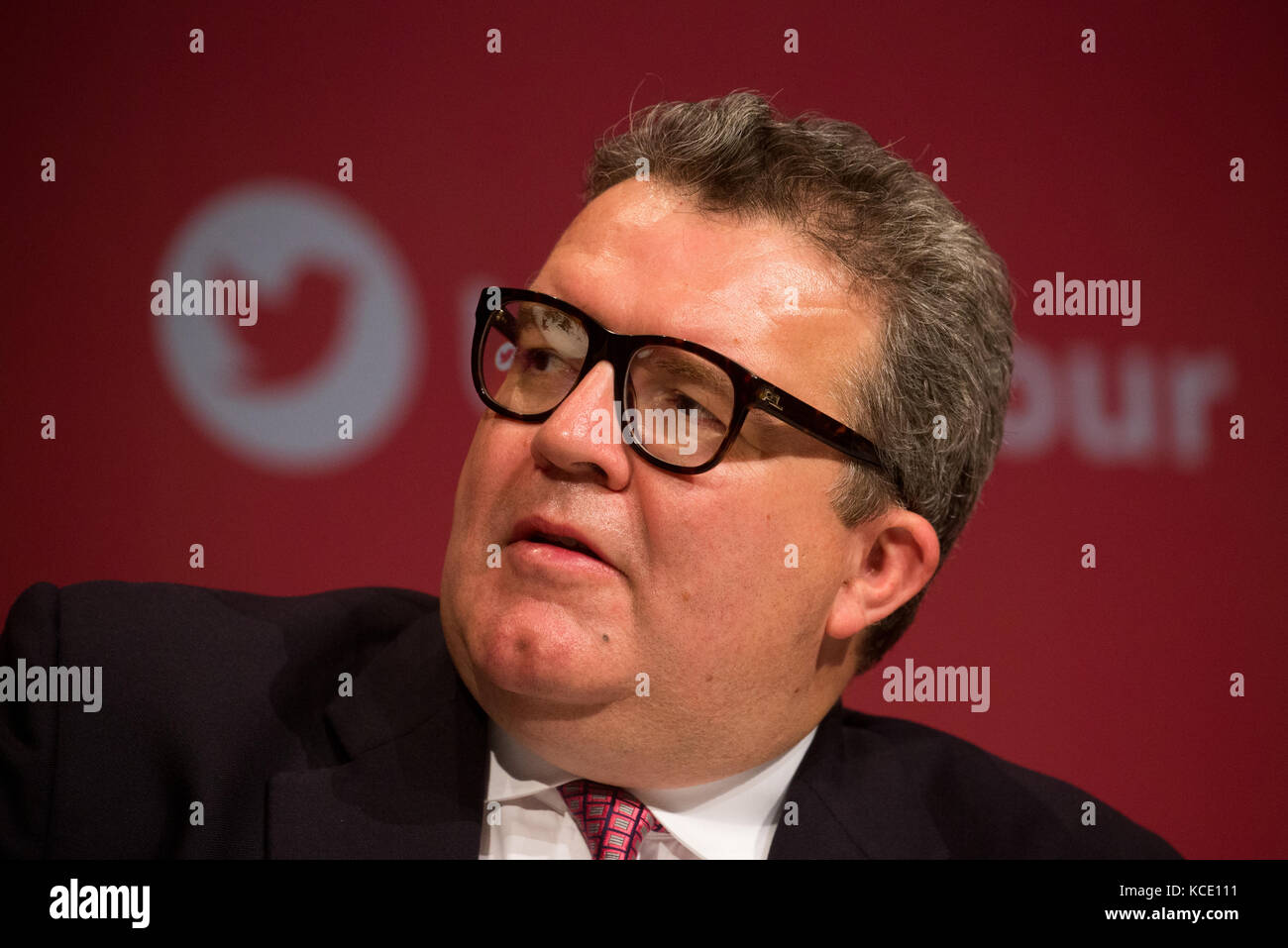 Deputy party leader, Tom Watson, gives his speech at the Labour Party ...