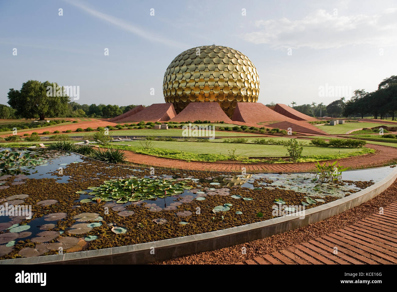 Auroville matrimandir hi-res stock photography and images - Alamy