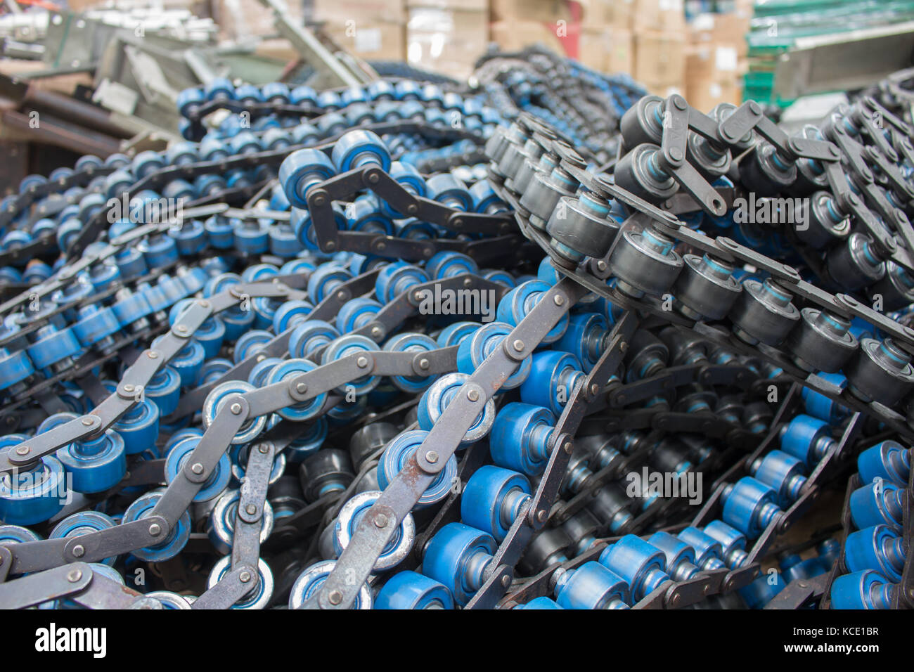 Chain Conveyor prepared for use in the industry Stock Photo - Alamy