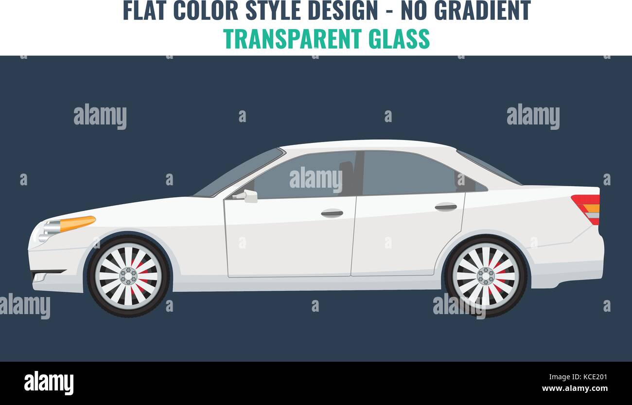 Car vector template on white background. Business sedan isolated and ...