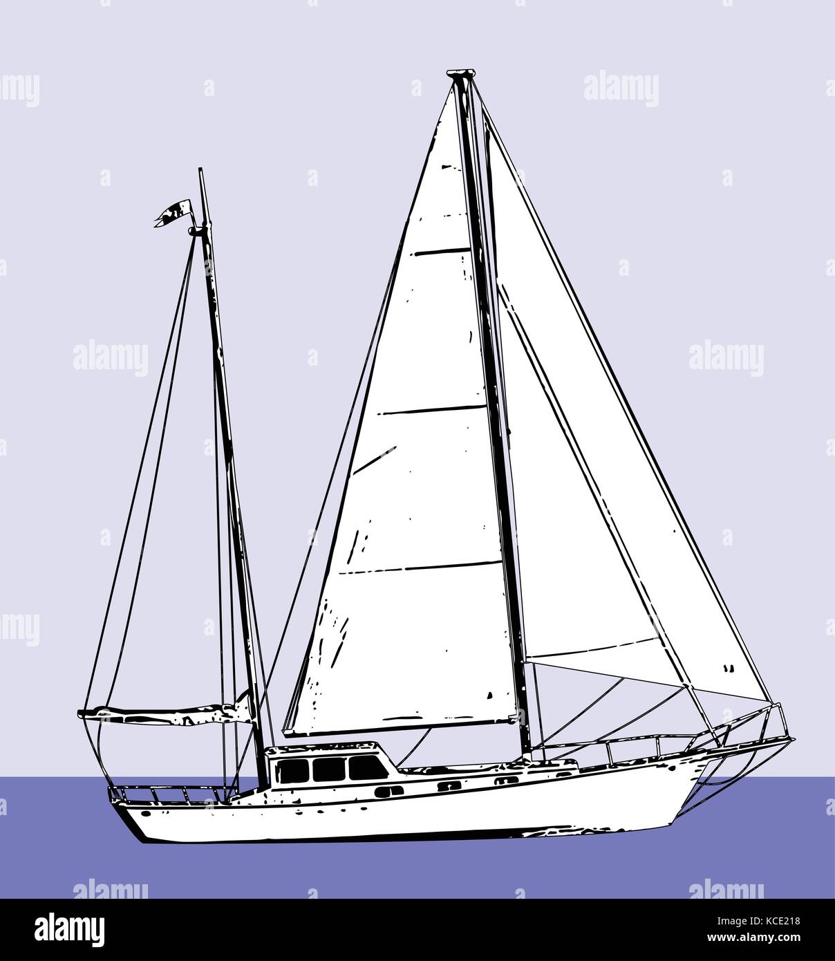 sailboat sketch illustration - vector Stock Vector Image & Art - Alamy