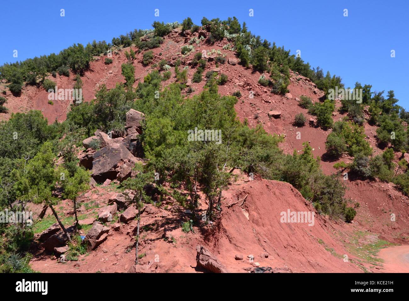 Red clay hill outside Marrakesh, Morocco Stock Photo - Alamy
