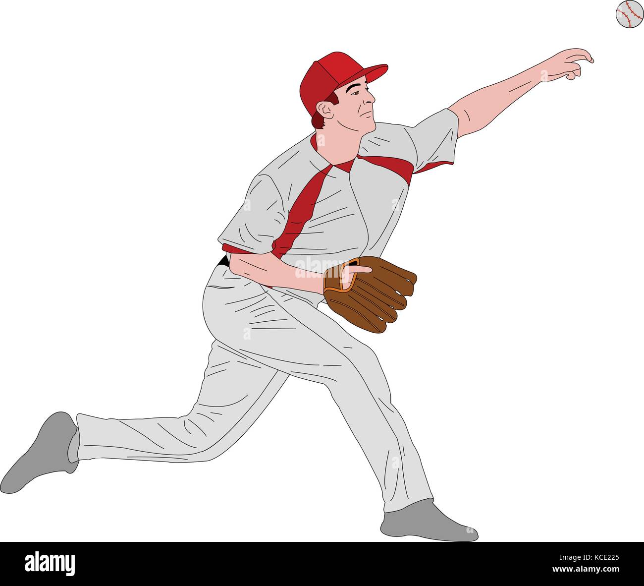 baseball pitcher, detailed illustration - vector Stock Vector Image ...
