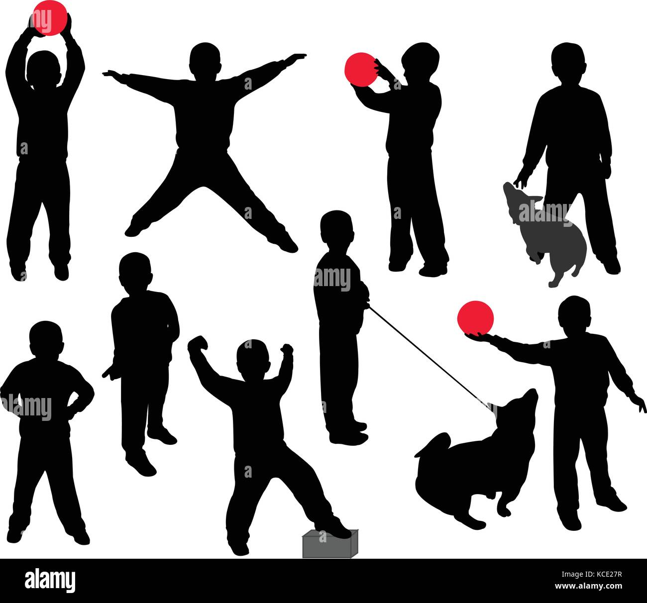 children silhouettes collection - vector Stock Vector Image & Art - Alamy