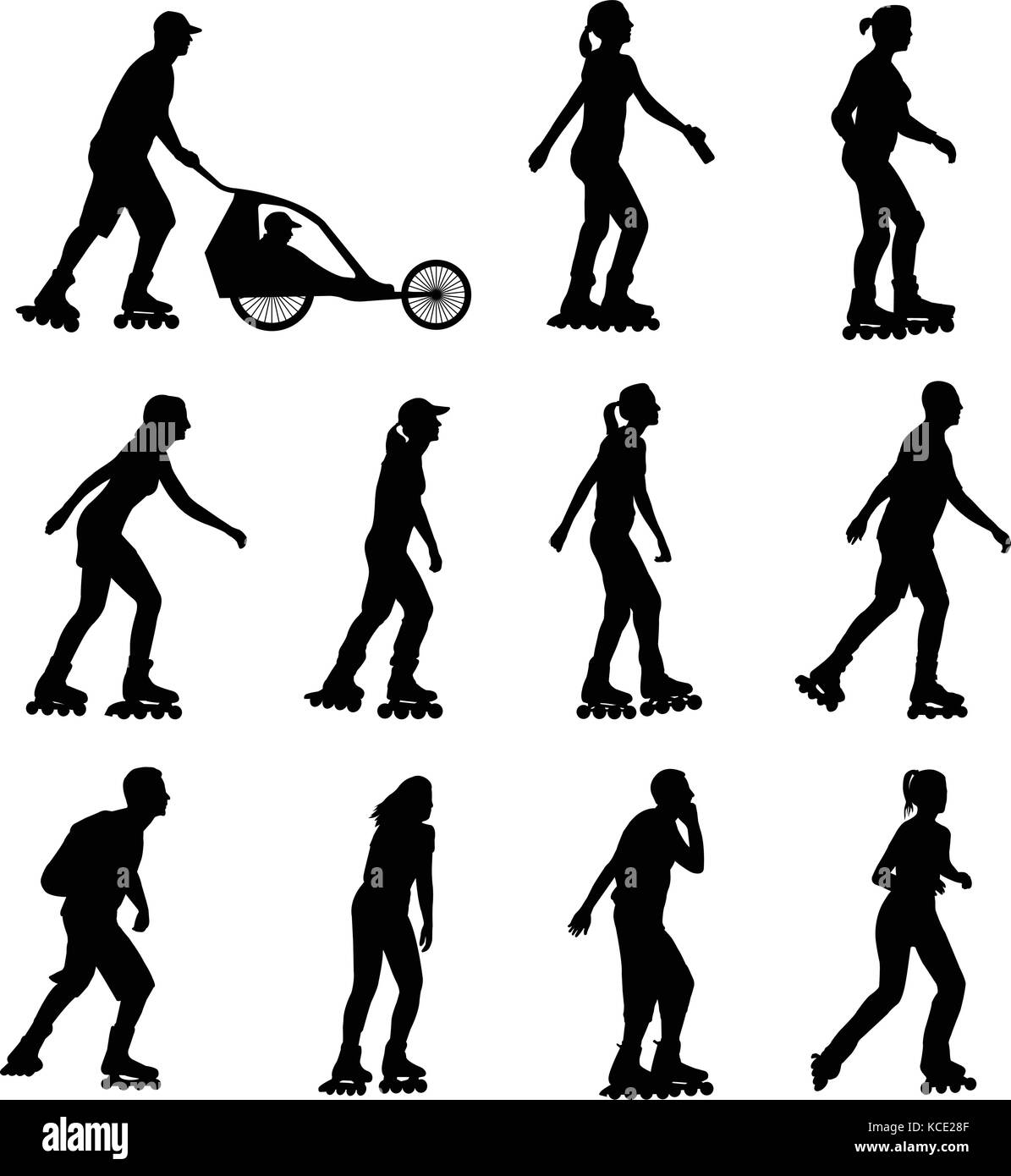 Man roller skates Stock Vector Images - Alamy