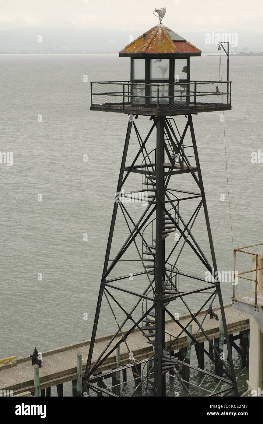 The watchtower at Alcatraz Federal Penitentiary, San Francisco, USA ...