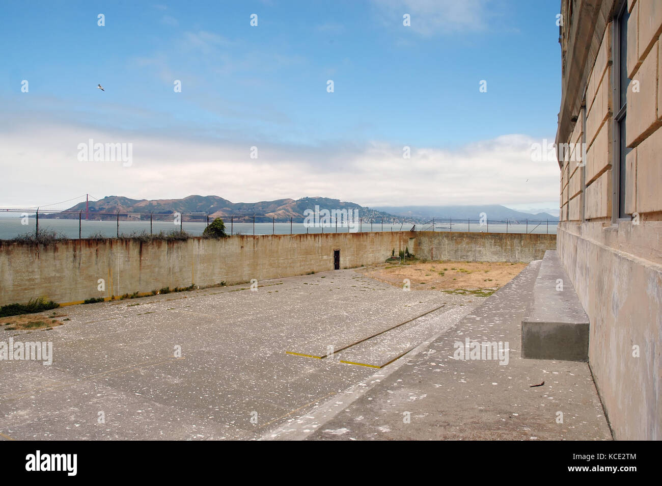 The Recreation Yard at Alcatraz Federal Penitentiary, San Francisco ...