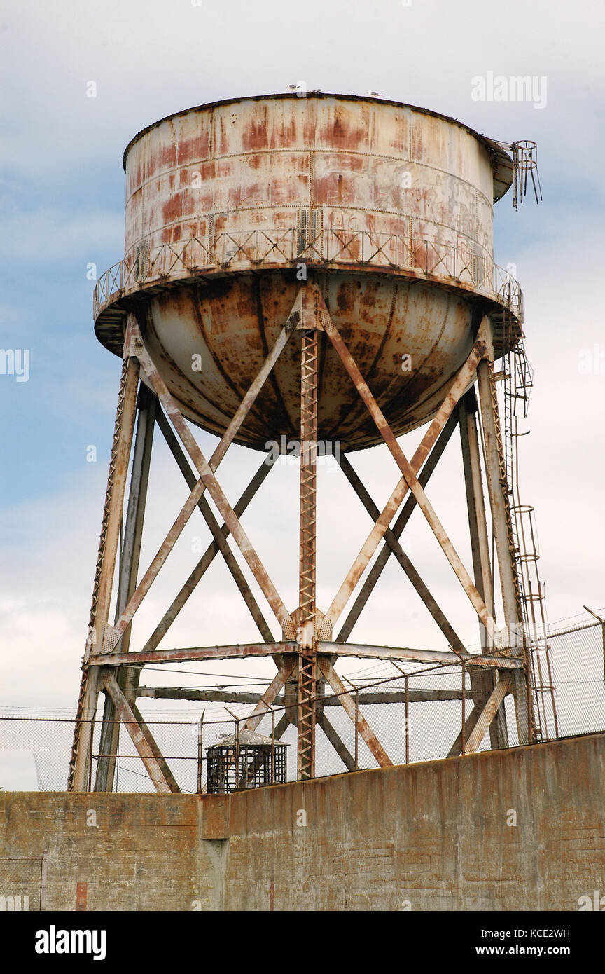 The Water Tower at Alcatraz Federal Penitentiary, San Francisco, USA ...