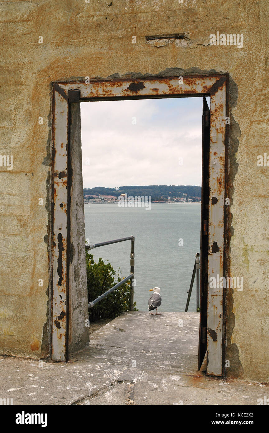 The Recreation Yard with door open at Alcatraz Federal Penitentiary ...