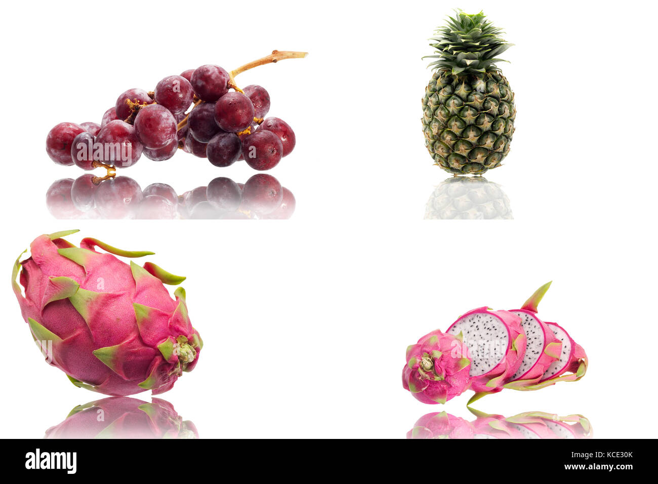 Close-up of 3 fruit 4 shot isolated on white Stock Photo - Alamy