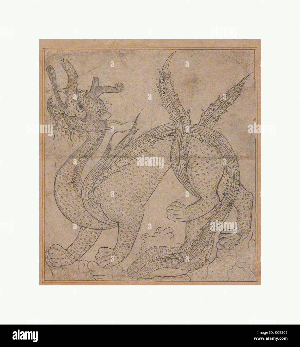 Dragon in Rocky Landscapes, 17th–18th century, Attributed to Turkey ...