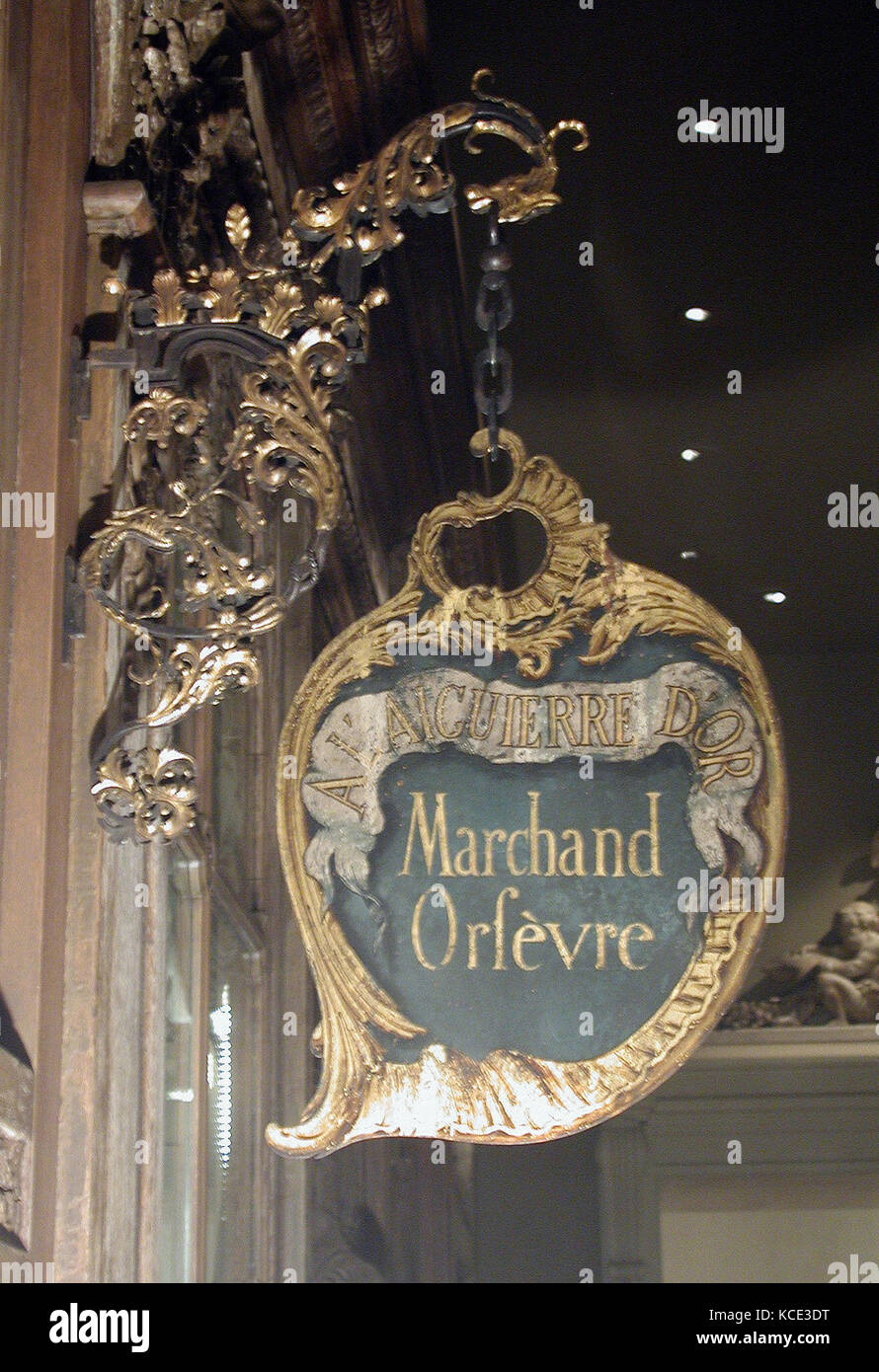 Shop bracket and sign, bracket ca. 1740–50, French, Bracket: wrought ...