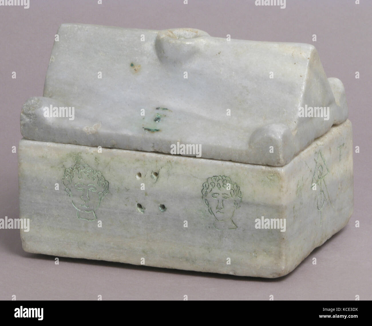 Reliquary Casket, 6th century, Byzantine, Marble with traces of paint ...