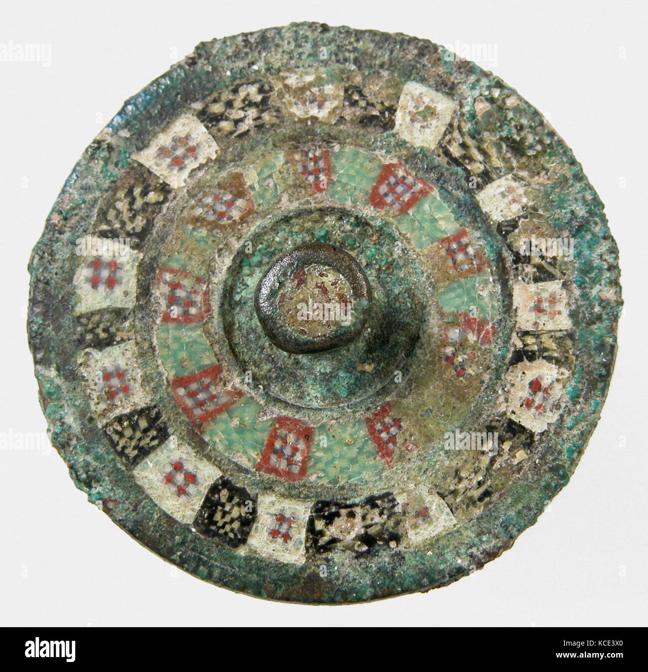 Disk Brooch, 2nd–3rd century, Roman, Millefiore enamel on bronze ...