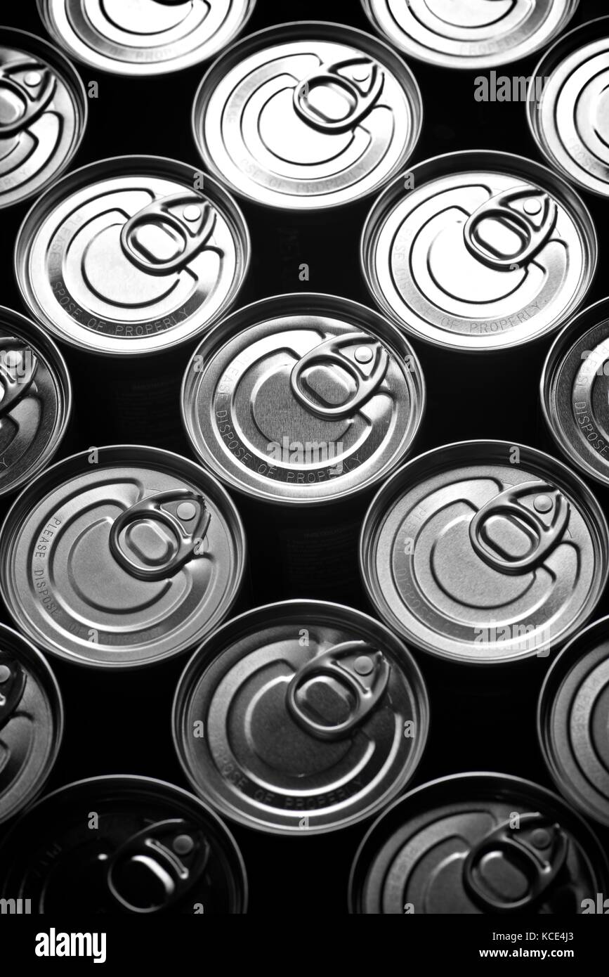 Closeup of a group of aluminium cans Stock Photo - Alamy